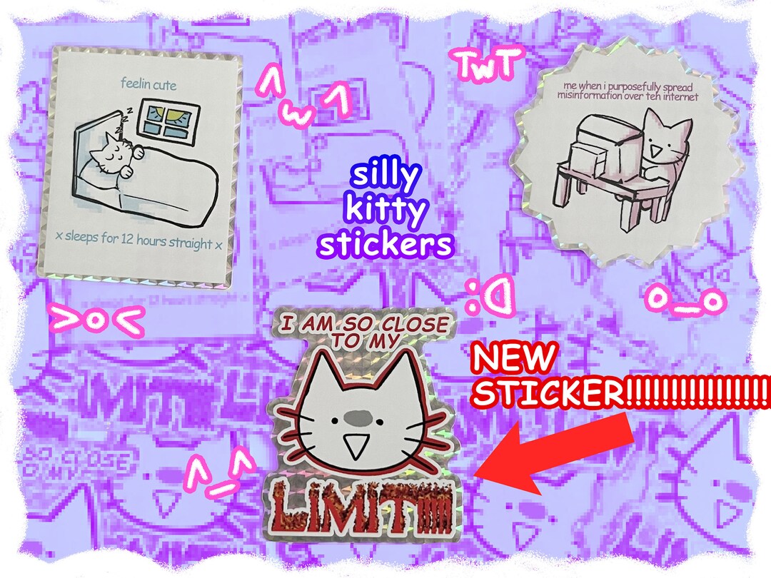 Silly Kitty Stickers! - Etsy