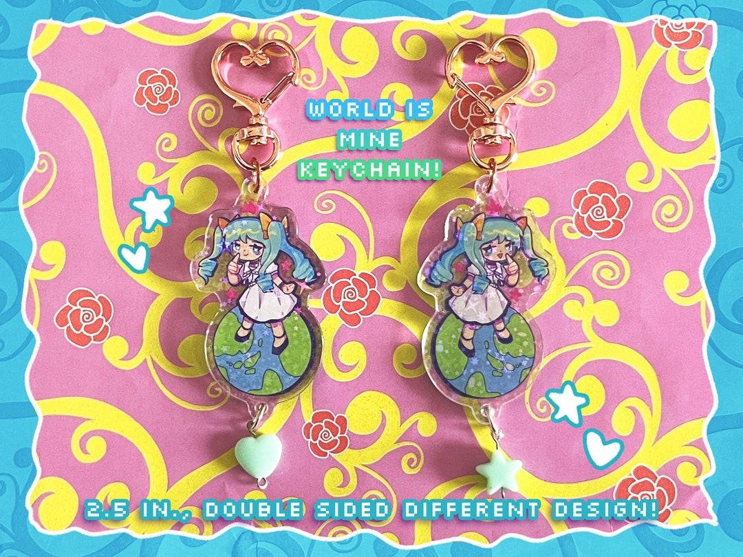 Hatsune Miku Keychain | World is Mine!!!! - Etsy