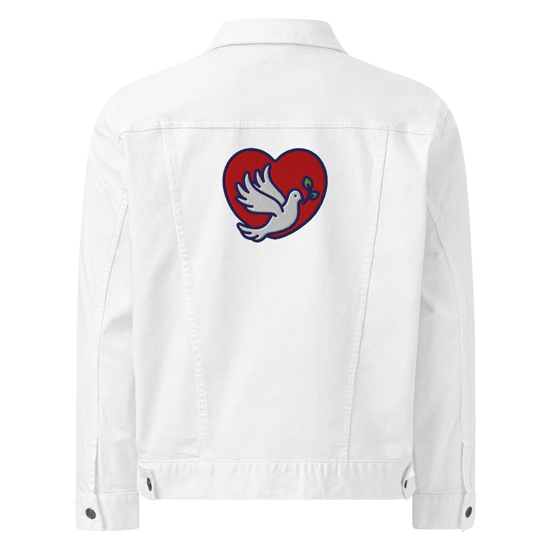 Respect World Peace™ Embroidered Denim Jacket - Etsy