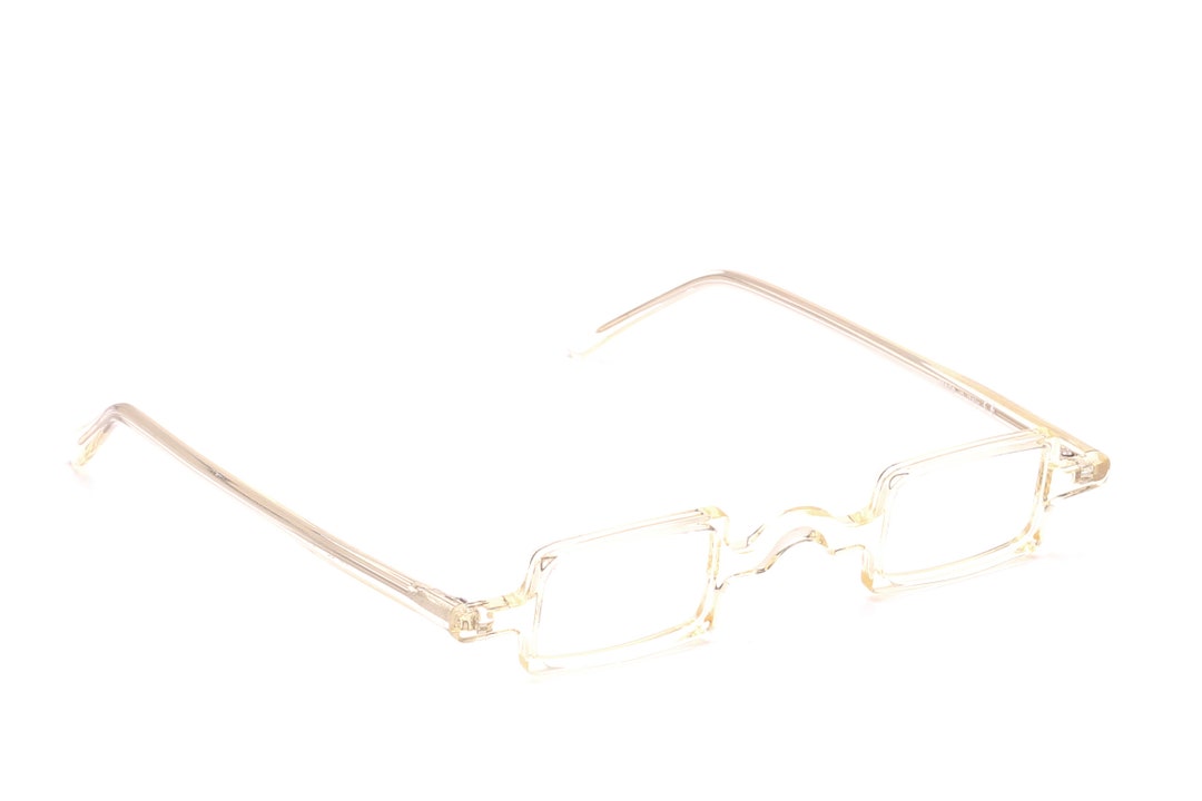 Small Square Glasses Acetate Champagne Translucent Women Men 32 - 29 Mm ...