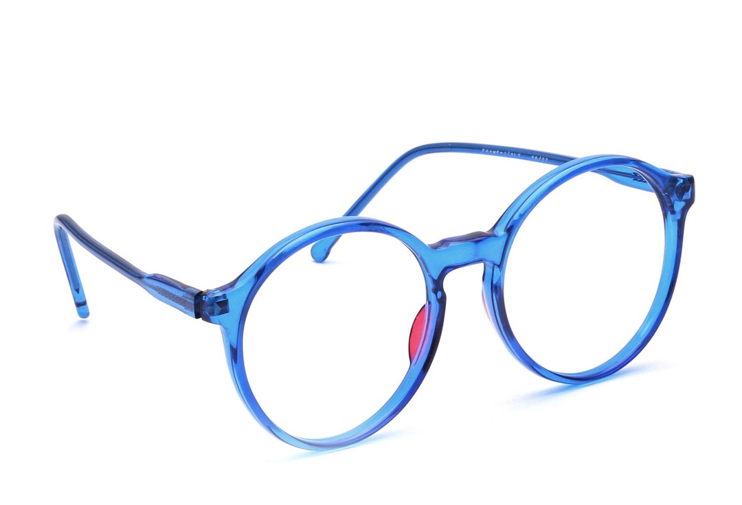 Blue Round Panto Acetate Vintage Ladies Glasses Frame Old Timer by ...