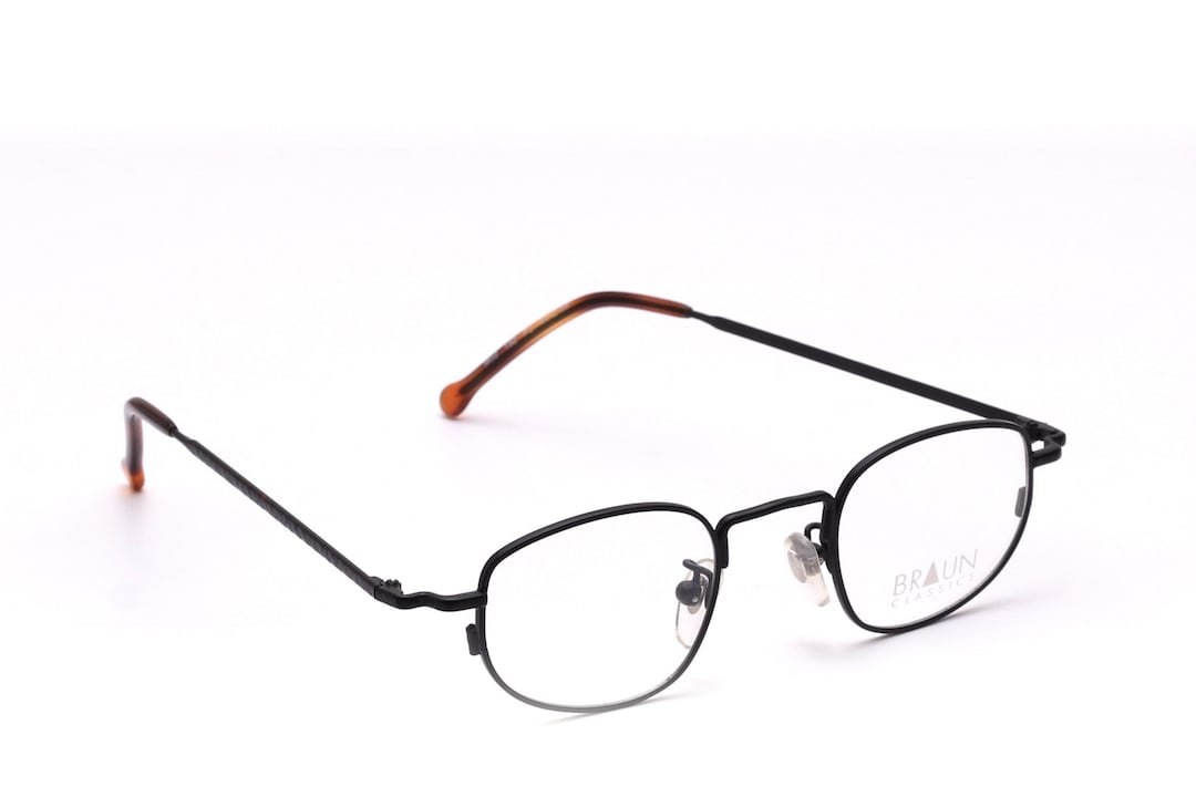 Small Square Glasses Frame Braun Classics Mod. 132 Metal Black ...