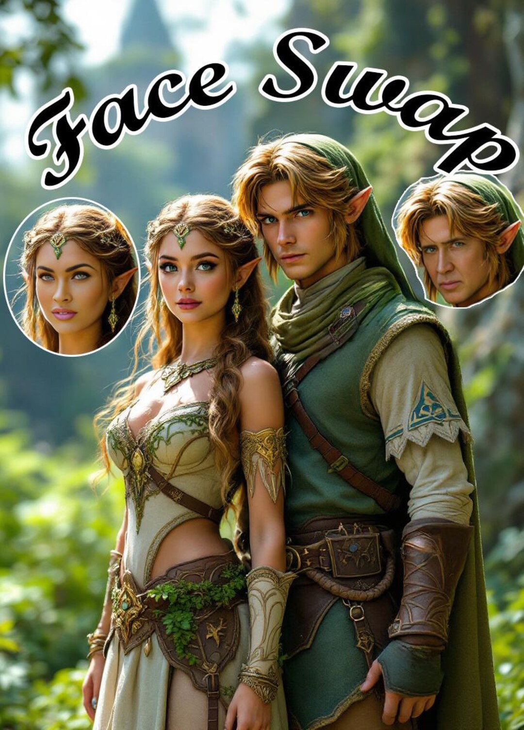 Zelda and Link Couple Poster Custom Face Swap Selection 40 Images - Etsy