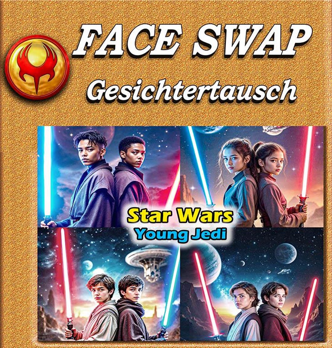Face Swap - Star Wars - Young Jedi - Poster With Lightsaber - Perfect ...
