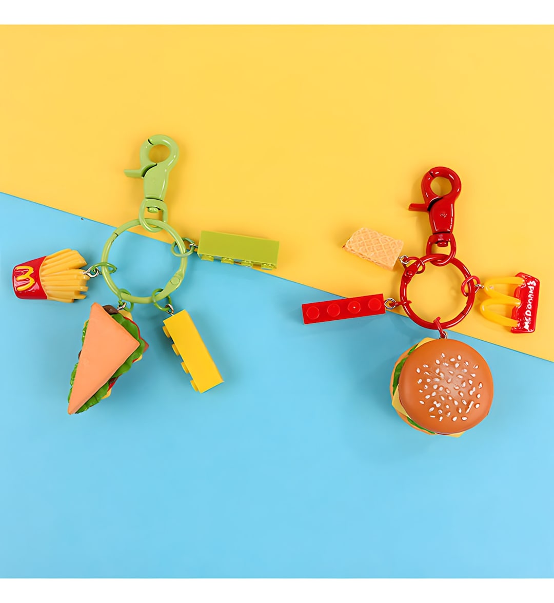 3D Food Keychains | Fast Food Keychains | Bag Ornaments | Key Ring - Etsy