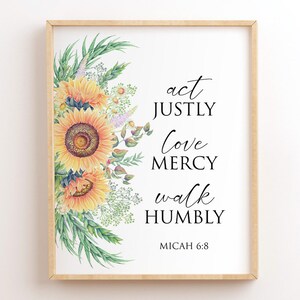 Micah 6:8, Act Justly Love Mercy Walk Humbly, Christian Printable ...