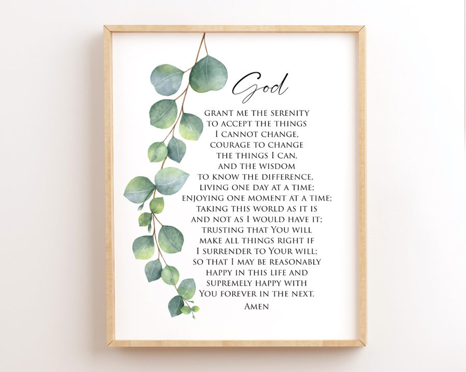 Serenity Prayer Full Version, Printable, Serenity Print, Wall Art, God ...