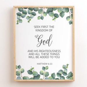 Matthew 6:33, Seek First the Kingdom of God, Scripture Printables ...