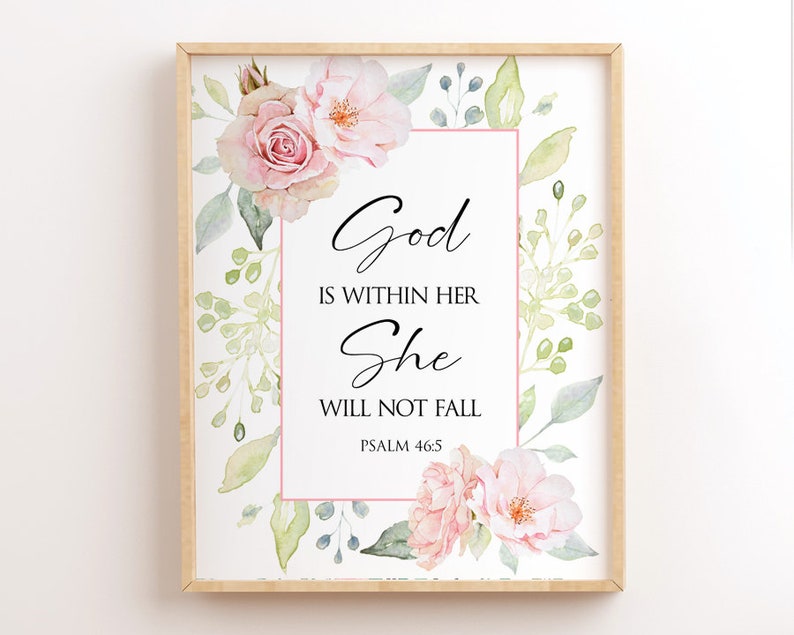 God is Within Her She Will Not Fall, Psalm 46:5, Scripture Printable ...