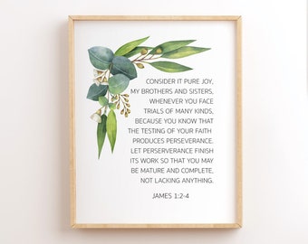 James 1:2-4, Consider It Pure Joy, Scripture Printables, Christian ...