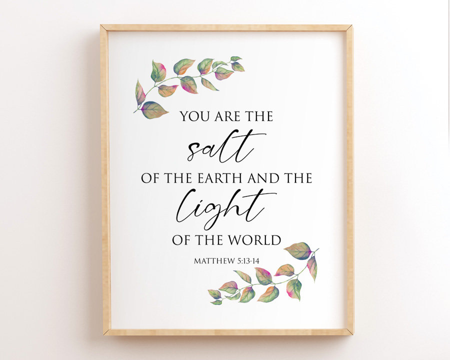 Salt and Light Printable, Matthew 5:13-14, Christian Print, Salt of the ...