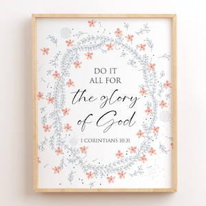 1 Corinthians 10:31, Do It All for the Glory of God, Printable ...