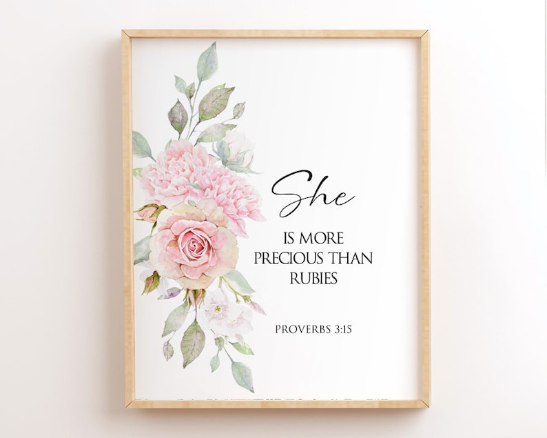 Girls Bible Verse Printable, Nursery Scripture, Nursery Bible Wall Art ...