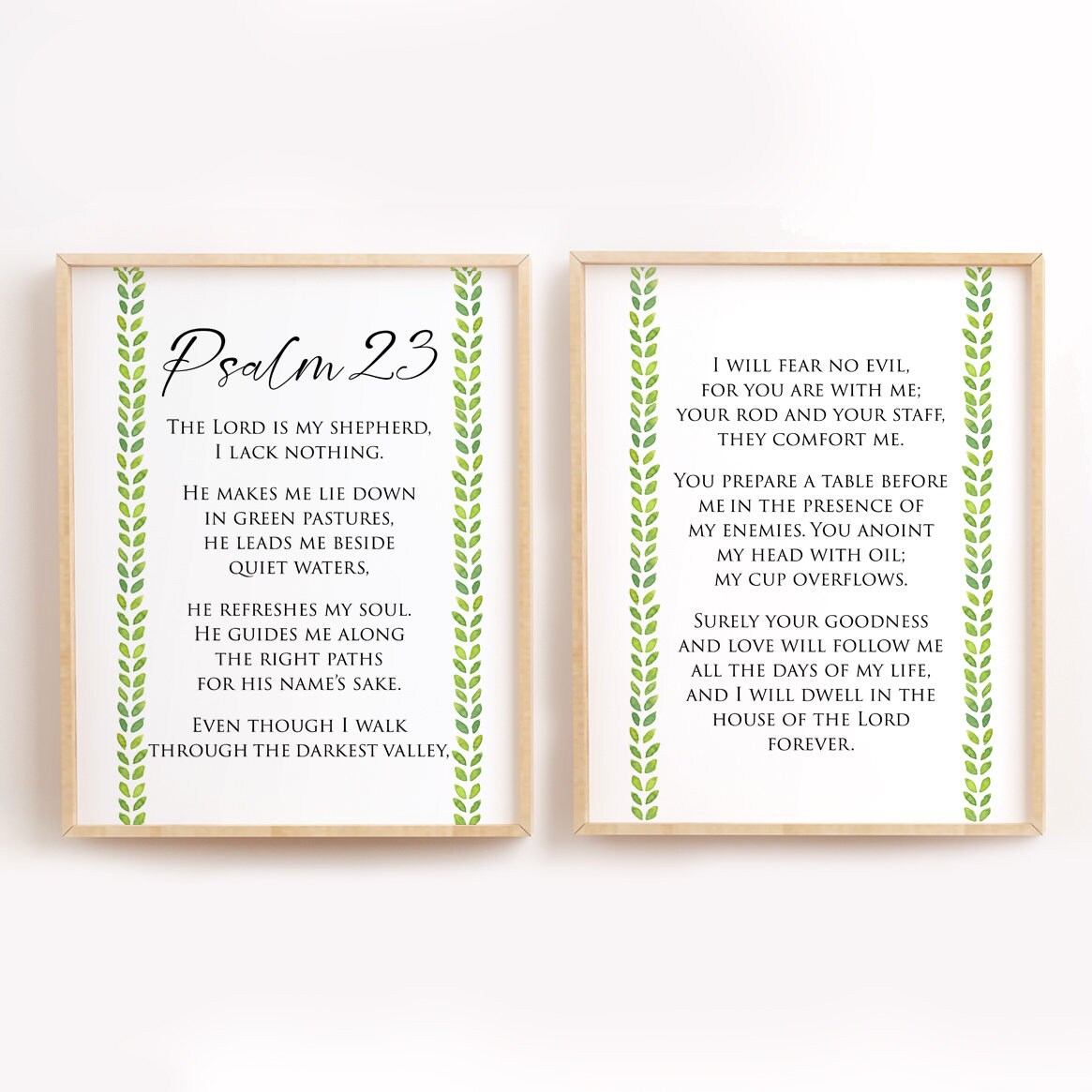 Psalm 23 Printable Set, the Lord is My Shepherd, Christian Scripture ...