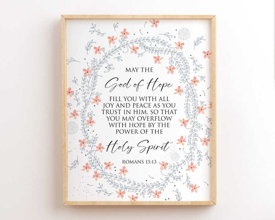 Romans 15:13, Baptism Gift, Printable Bible Verse, Christian Wall Art ...