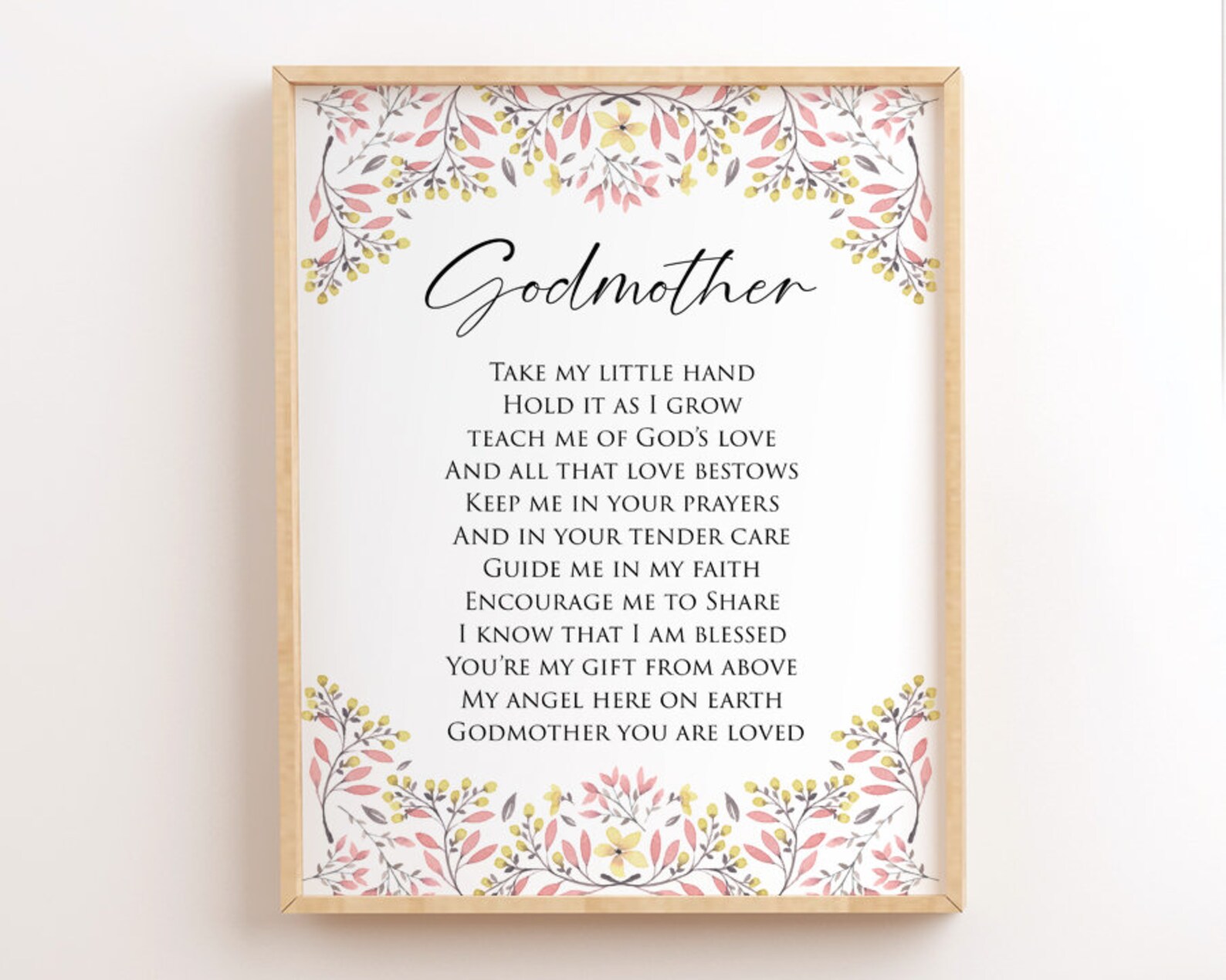 Godmother Poem Printable Gift, Baptism Decor (digital Download) - Etsy UK