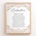 Godmother Poem Printable, Gift for Godmother, Baptism Print for ...