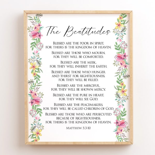 The Beatitudes Wall Art - Etsy
