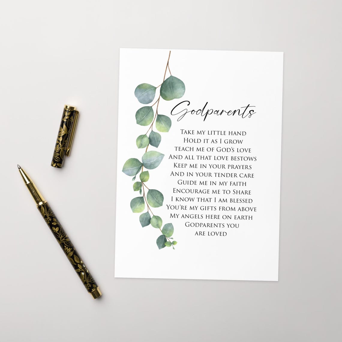 Godparents Card, Card for Godparents, Godmother Card, Godfather Card ...