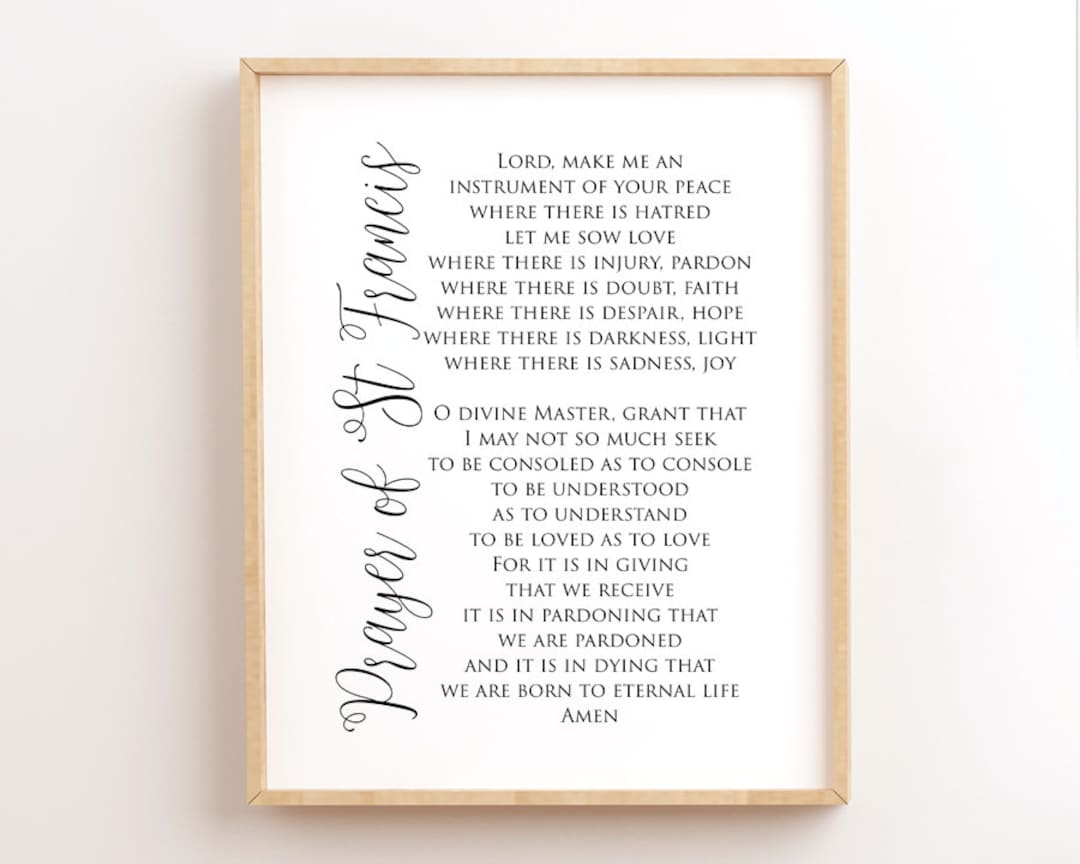 Prayer of St Francis, Printable Christian Wall Decor, Make Me an ...