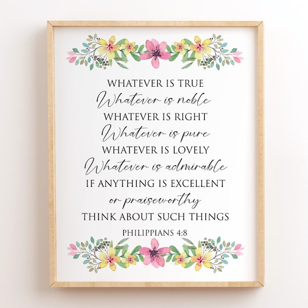 Philippians 4 8 - Etsy