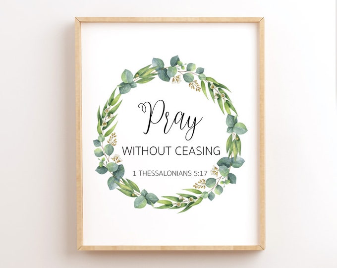 1 Thessalonians 5:17-18, Minimal Bible Verse Print, Modern Scripture ...