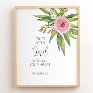 Trust in the Lord With All Your Heart, Proverbs 3:5, Printable Bible ...