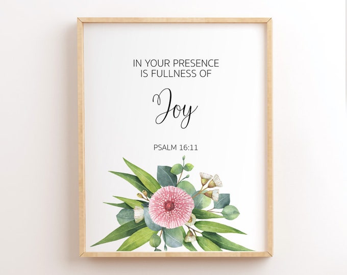Psalm 16:11 Christian Scripture Printable Wall Art, Bible Verse Artwork ...