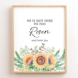 He is Not Here for He Has Risen, Matthew 28:6, Easter Printable, Bible ...