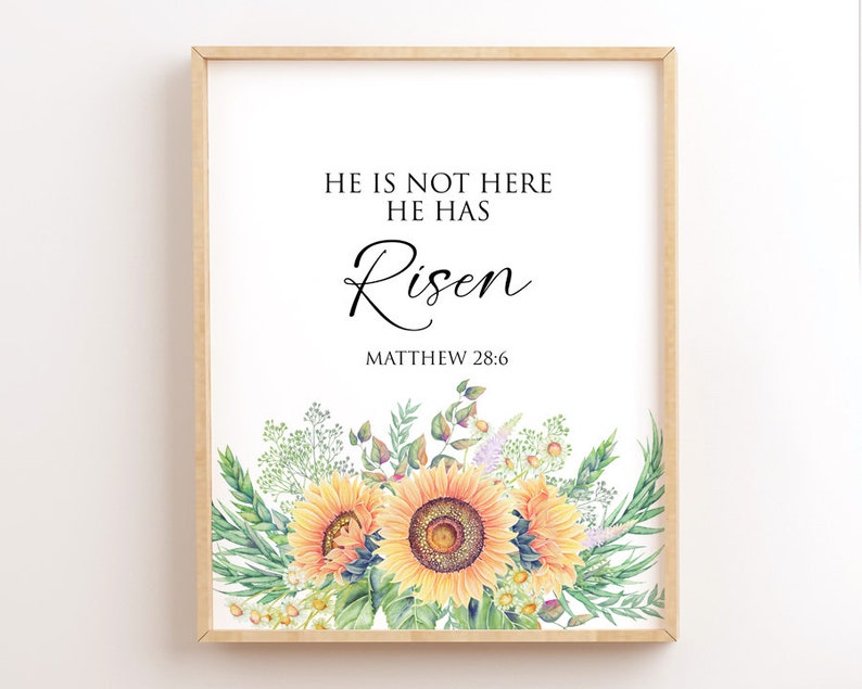 He is Not Here for He Has Risen, Matthew 28:6, Easter Printable, Bible ...