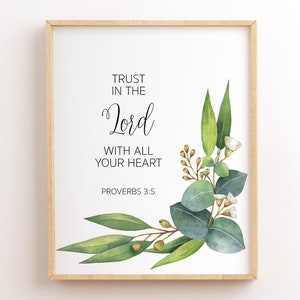Proverbs 3:5, Trust in the Lord With All Your Heart, Printable Bible ...