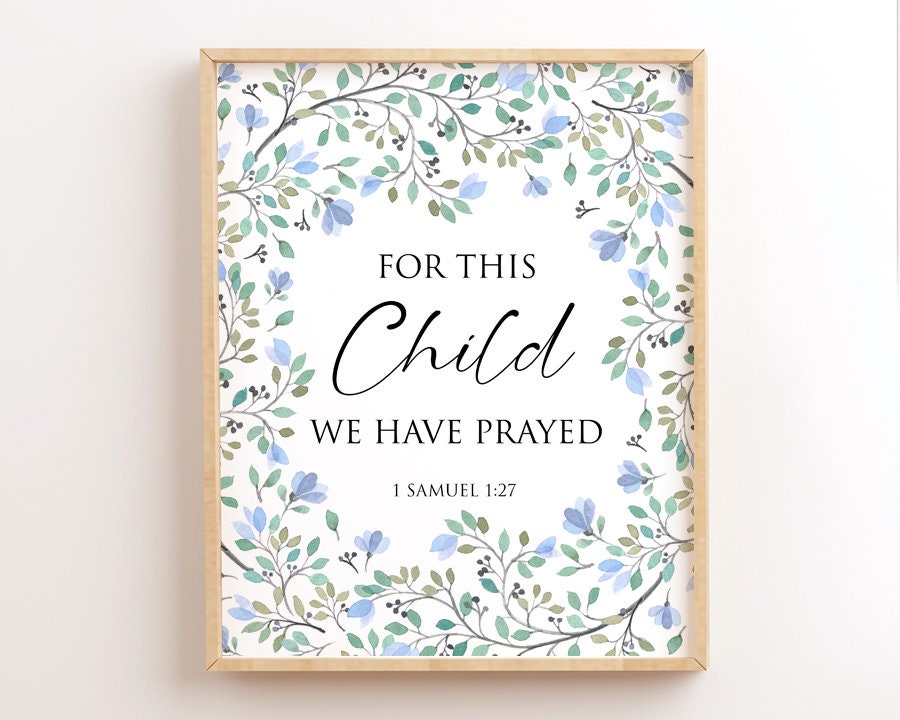 For This Child We Have Prayed Printable, 1 Samuel 1:27, Christian ...