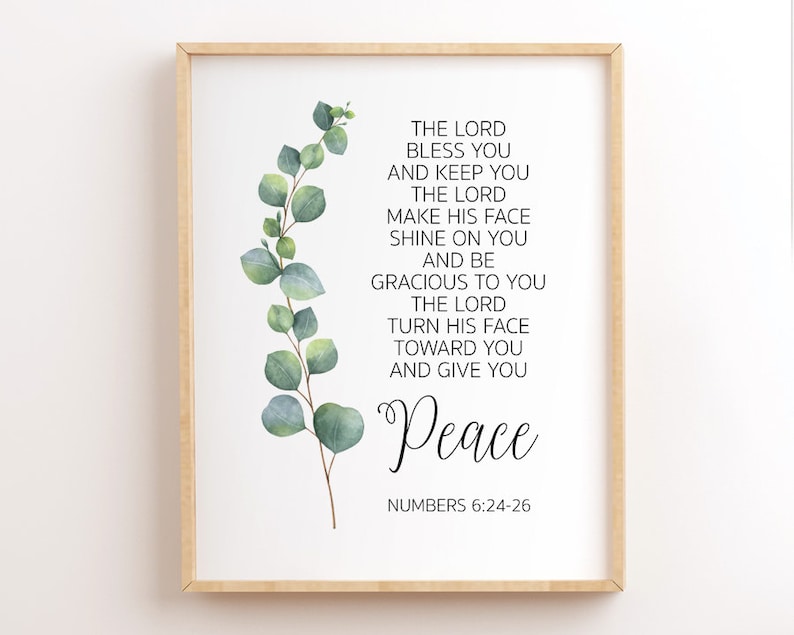 Numbers 6:24-26, May the Lord Bless You and Keep You, Bible Verse Wall ...