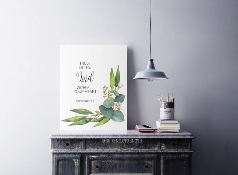 Proverbs 3:5, Trust in the Lord With All Your Heart, Printable Bible ...