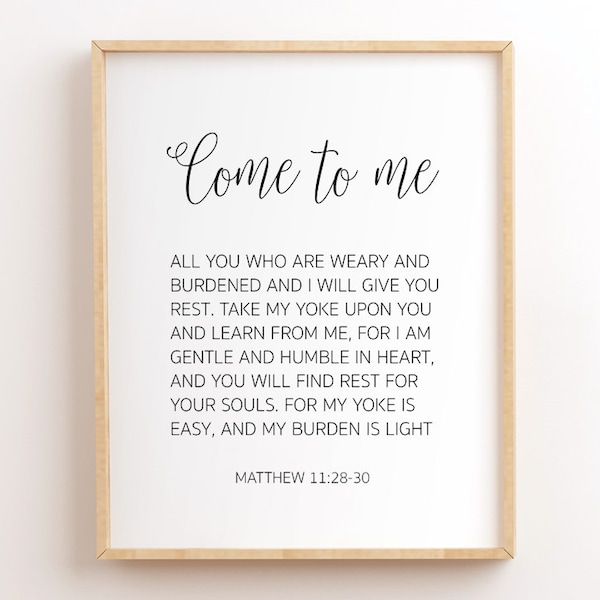 Matthew 11 28 - Etsy