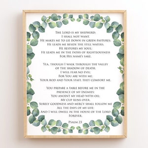 Psalm 23, the Lord is My Shepherd, I Shall Not Want, Bible Verse ...