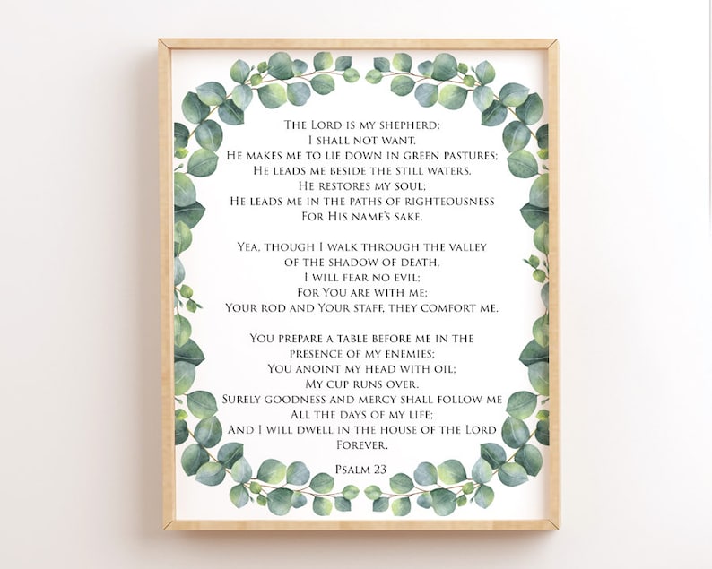 Psalm 23, the Lord is My Shepherd, I Shall Not Want, Bible Verse ...