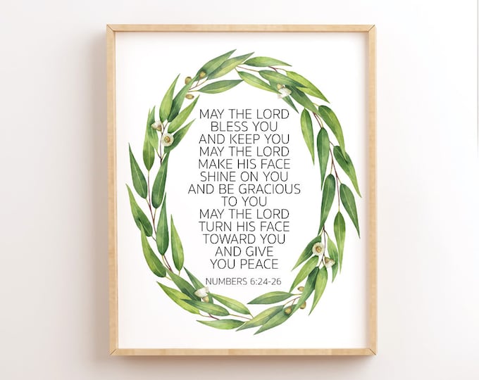May the Lord Bless You and Keep You Watercolor Print, Benediction Wall ...