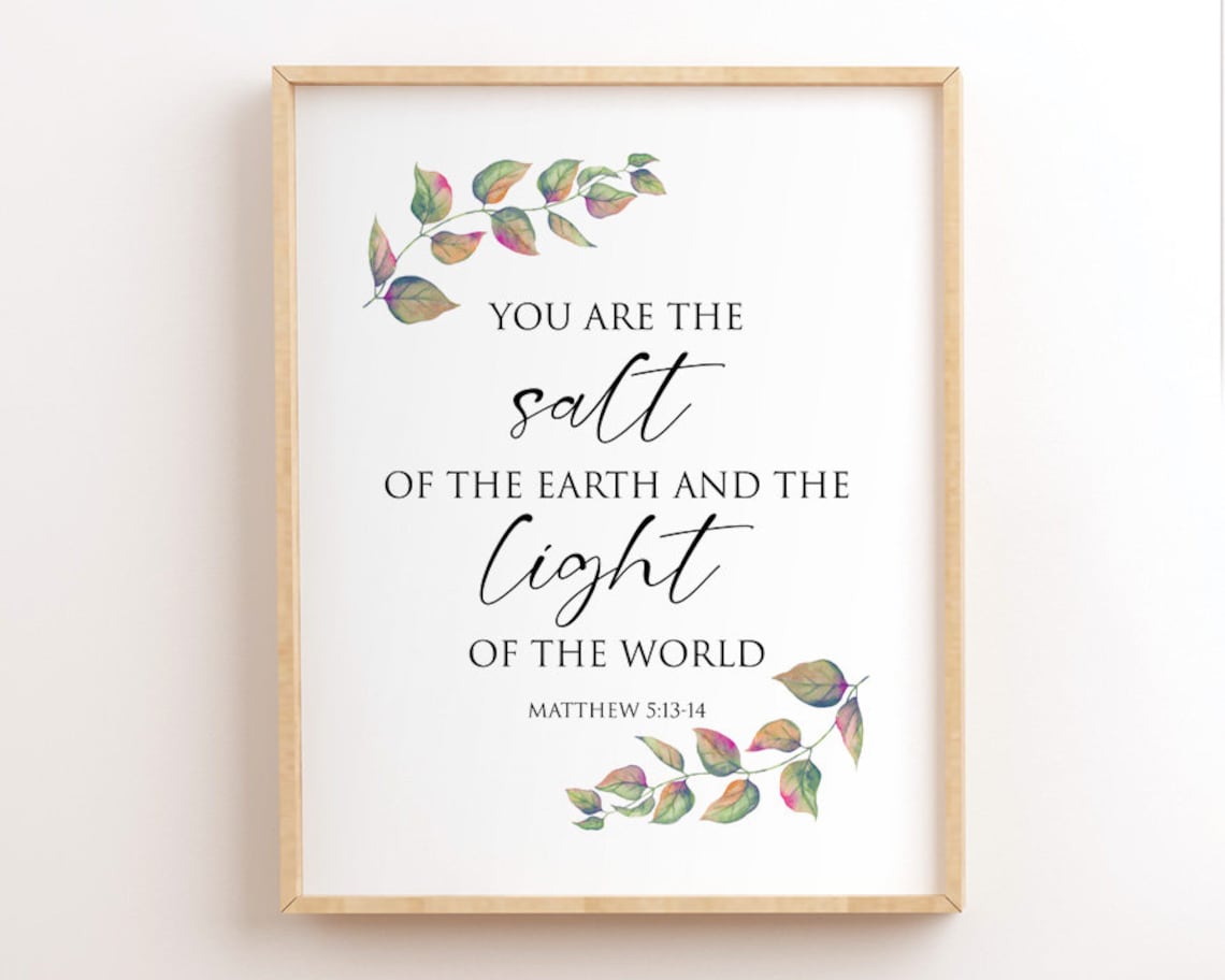 Salt and Light Printable, Matthew 5:13-14, Christian Print, Salt of the ...