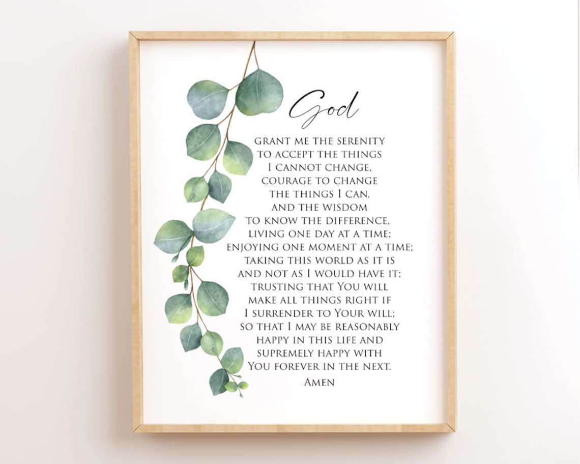 Serenity Prayer Full Version, Printable, Serenity Print, Wall Art, God ...