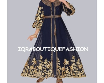 Muslim Girls Dress Kids Abaya Moroccan Caftan Kids Khimar Jilbab Kids ...