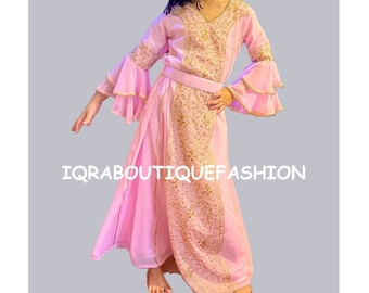 Muslim Girls Dress Kids Abaya Moroccan Caftan Kids Khimar Jilbab Kids ...