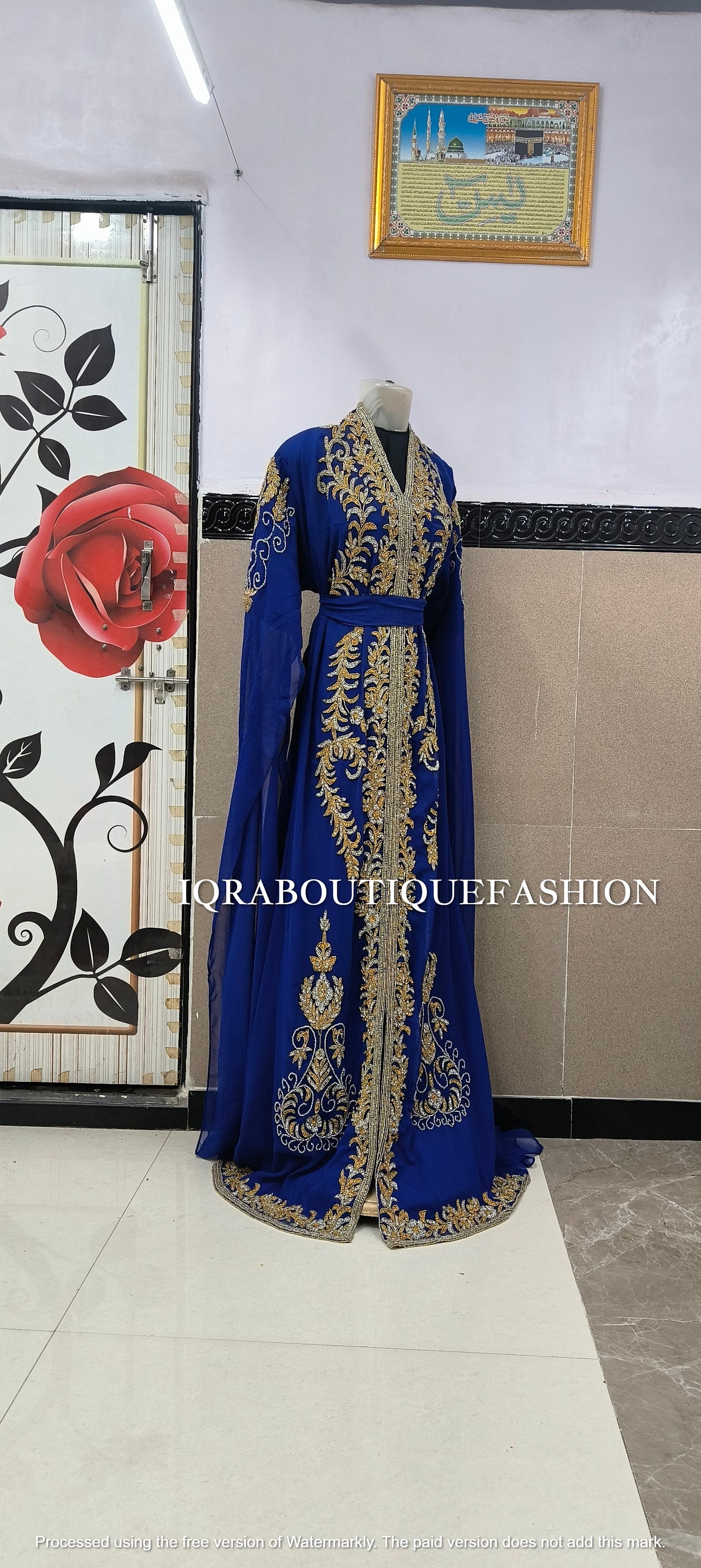 Sale !! Dubai Moroccan Kaftan Fish Cut Arabic Abaya Maxi Hand Beaded ...