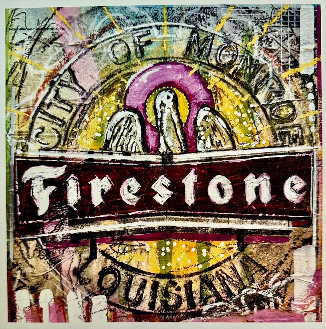 Firestone Sign Monroe, Louisiana Manhole Cover With Pelican Print - Etsy