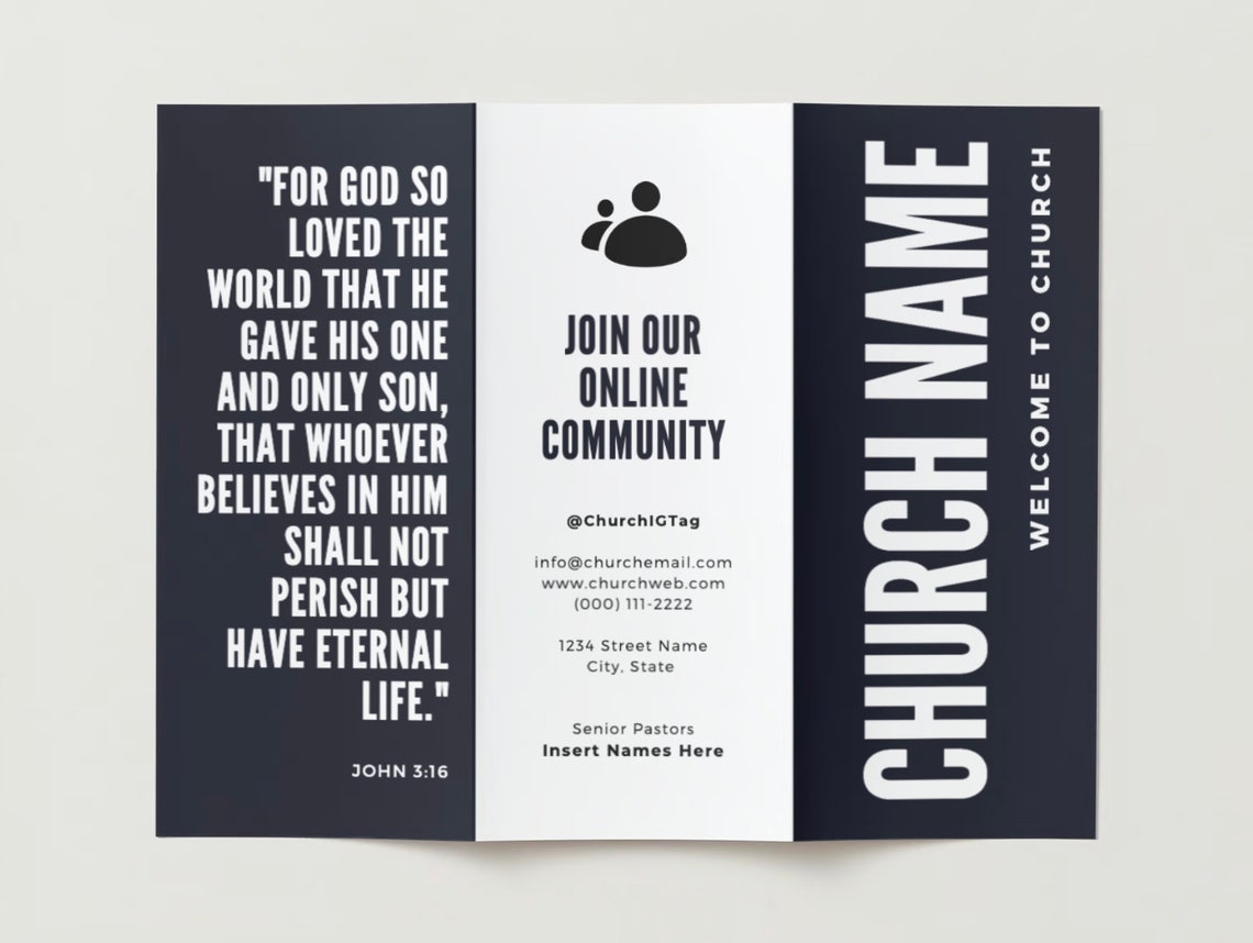 Church Tri-fold Brochure (digital Template) - Etsy