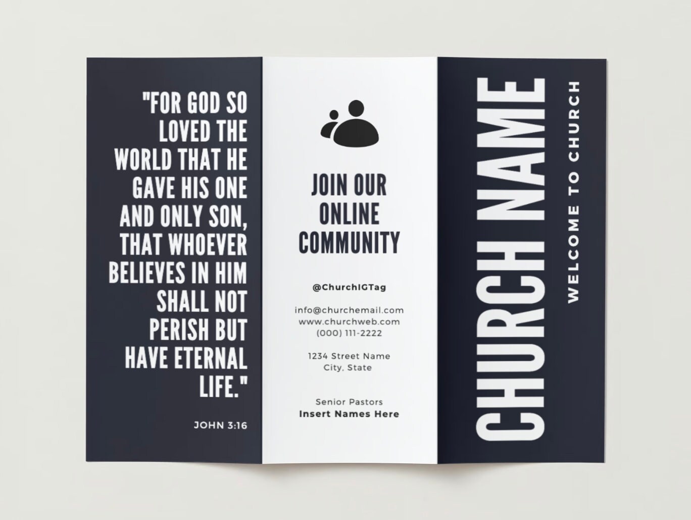 Church Tri-fold Brochure (digital Template) - Etsy