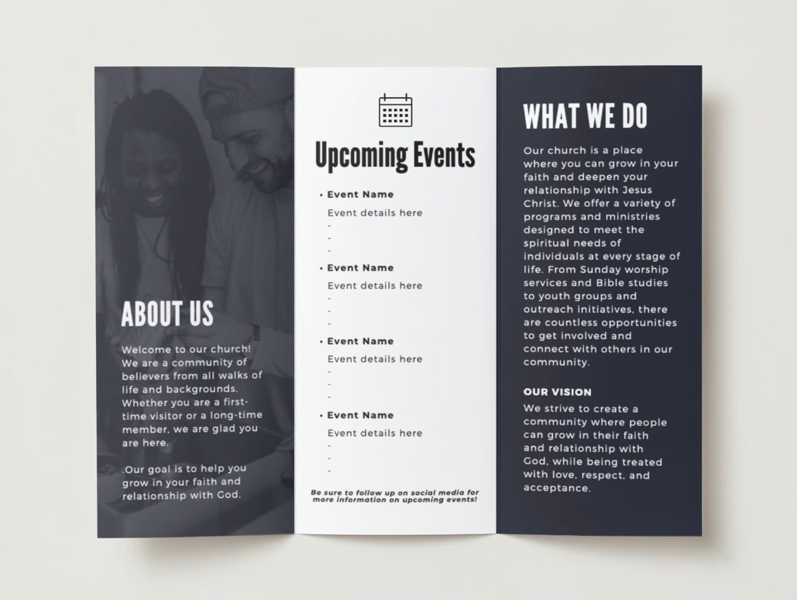 Church Tri-fold Brochure (digital Template) - Etsy