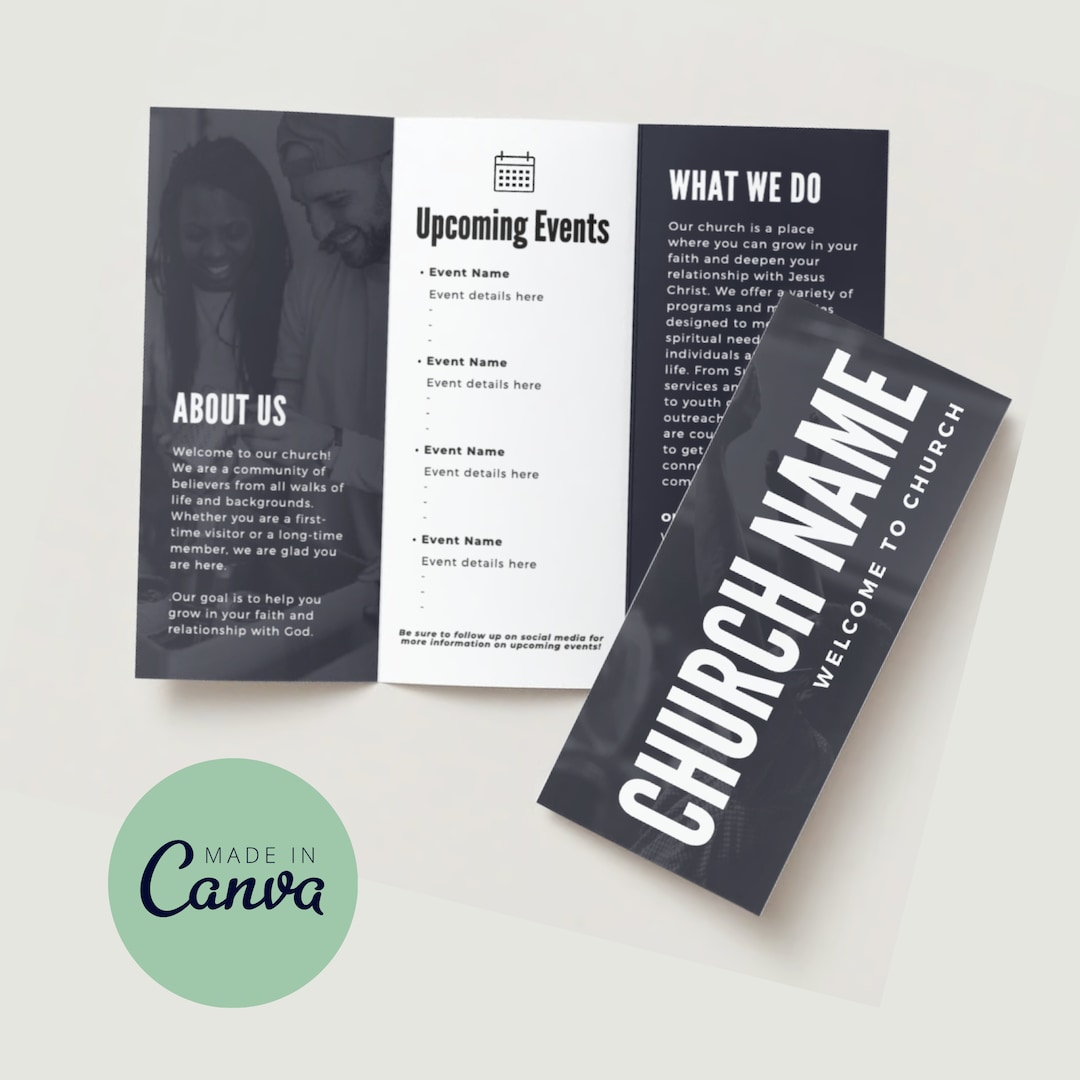 Church Tri-fold Brochure (digital Template) - Etsy