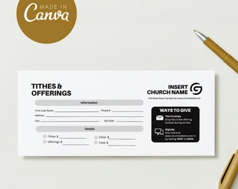 8.9x3.5" Church Tithe/offering Envelope Template (digital Template) - Etsy