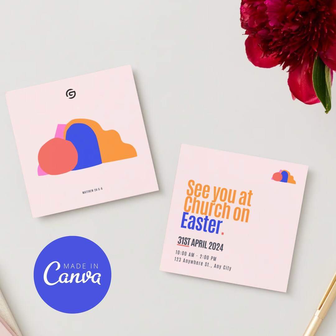 Square Easter Church Flyer 4x4 (template) - Etsy